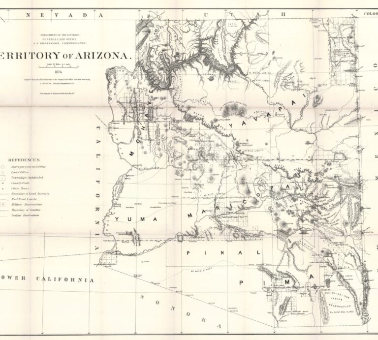 Territory of Arizona Map, Department of the Interior, General Land ...
